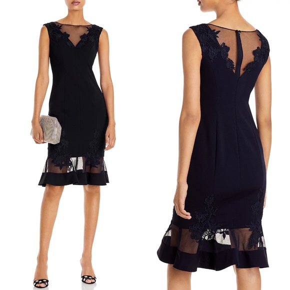 Aidan Mattox | Dresses | New Aidan Mattox Twilight Navy Floral Lace ...